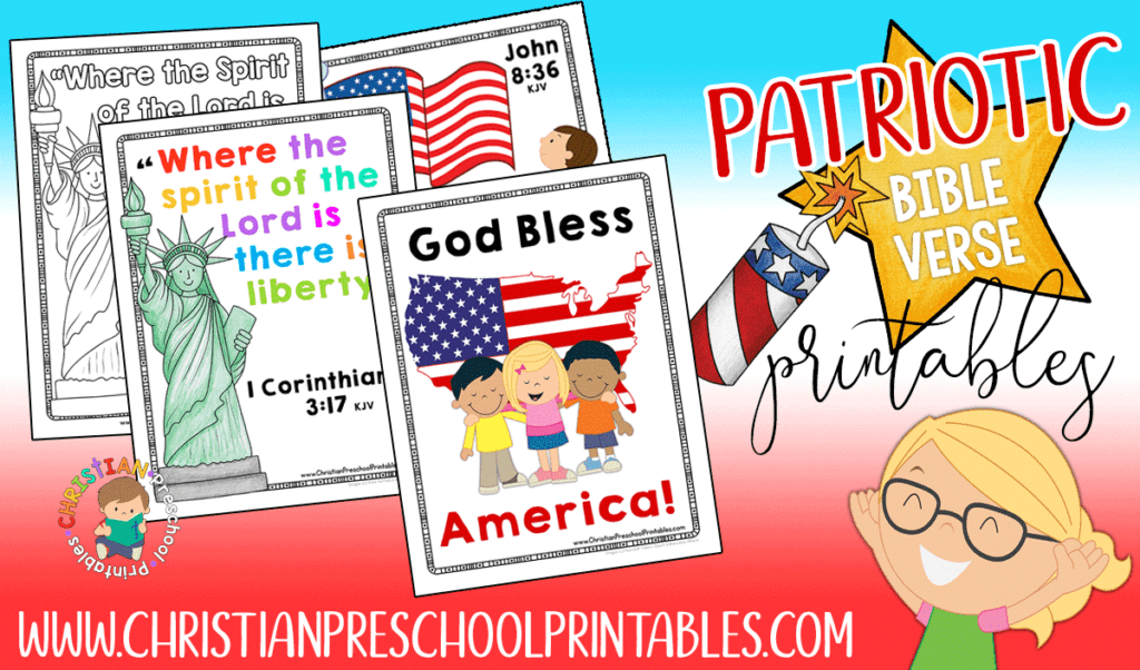 PatrioticBibleVerseColoringPage - Christian Preschool Printables
