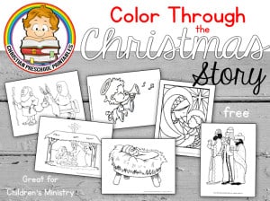 Nativity Scene Bible Coloring Pages - Christian Preschool Printables