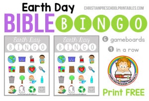 Earth Day Bible Bingo - Christian Preschool Printables