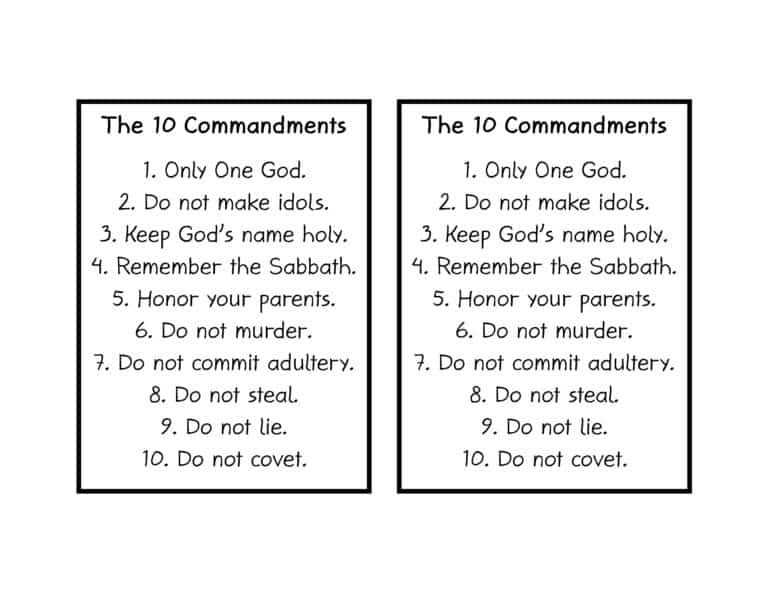 Ten Commandments for Kids Bible Craft - Christian Preschool Printables