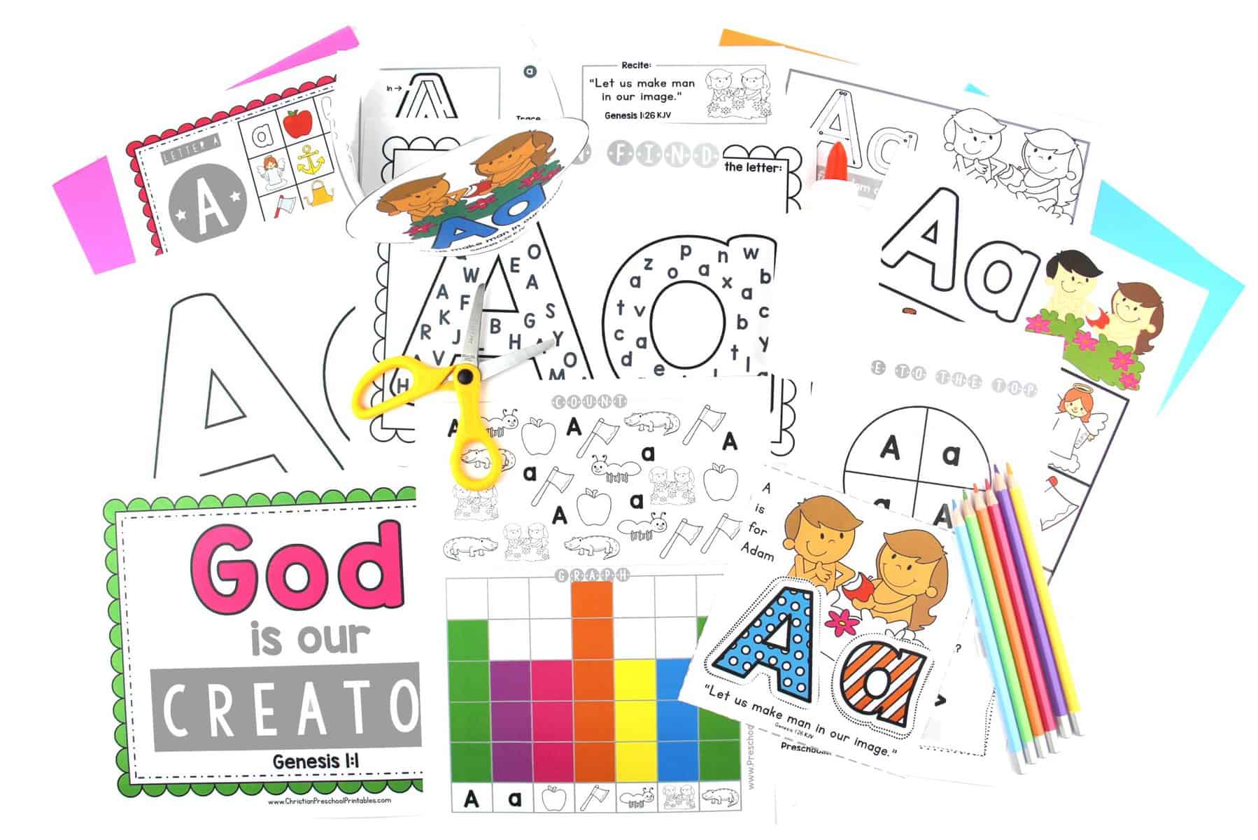 Bible ABC Printables - Christian Preschool Printables