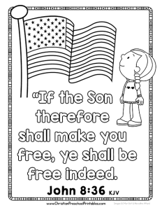 Fourth of July Bible Printables - Christian Preschool Printables