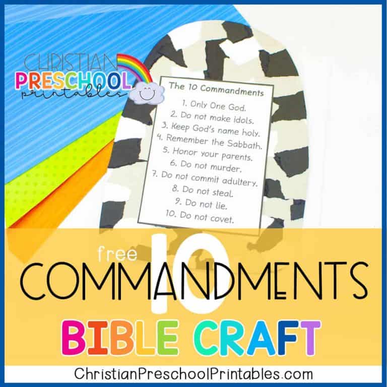 Ten Commandment Bible Printable - Christian Preschool Printables
