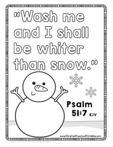 Snow Themed Bible Printables - Christian Preschool Printables